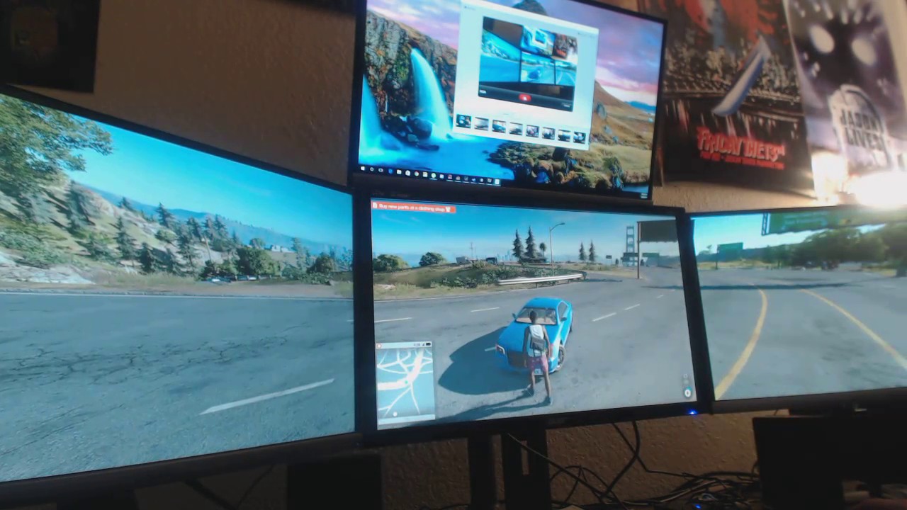 Watch Dogs 2 Windows 10 Nvidia Surround 3 Monitors - YouTube