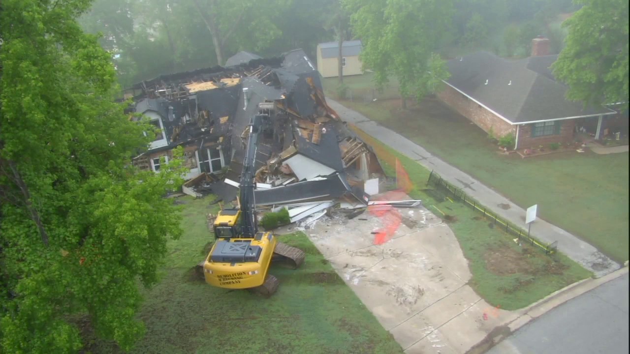 Bever home demolished in Broken Arrow - YouTube
