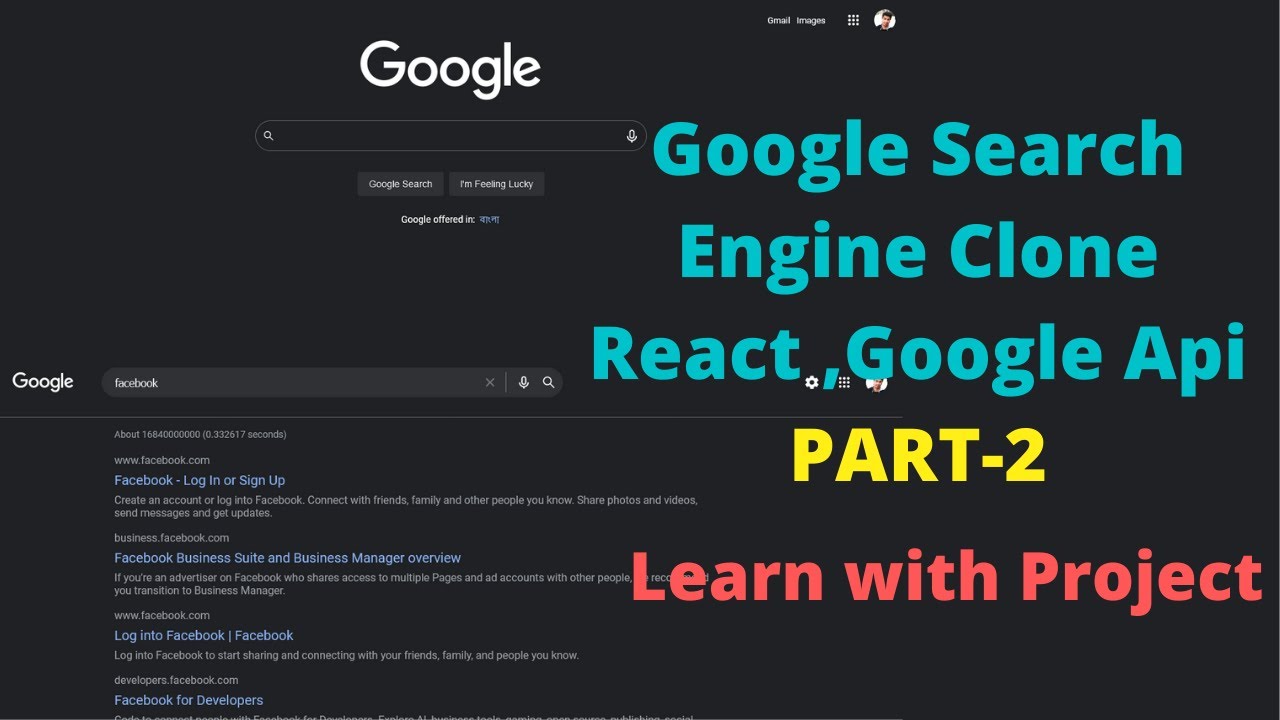 Google Search Engine clone using React Google Custom Search API #2 ...