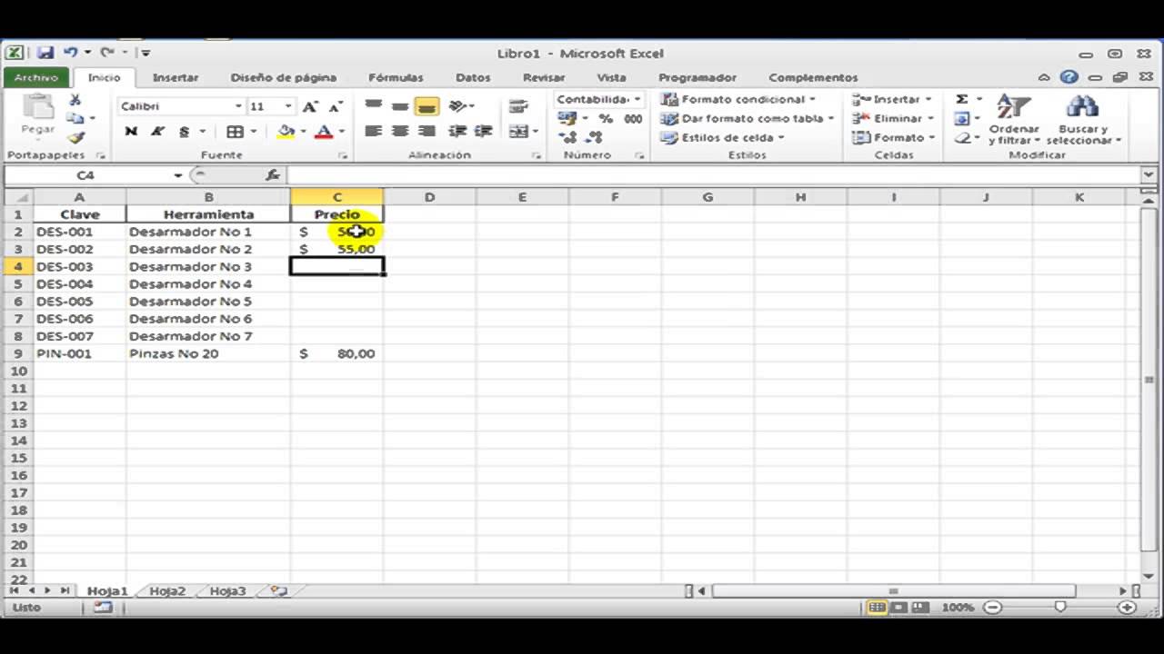 Microsoft Excel 2010 - Series incrementales - YouTube