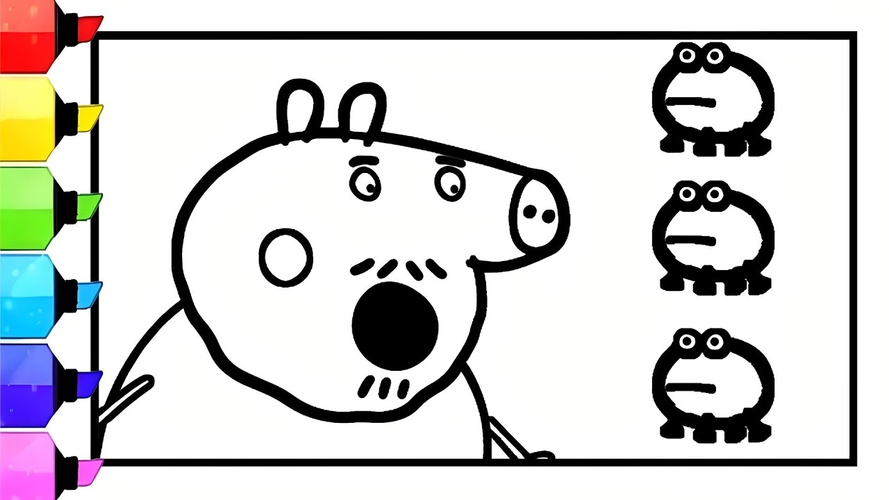 Daddy Pig with Frogs Drawing Easy Step by Step | How to Draw Daddy Pig ...