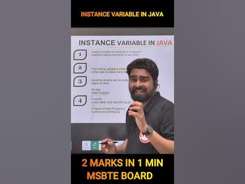 INSTANCE VARIABLE IN JAVA | RAJAN SIR | JAVA DIPLOMA SEM-2 - YouTube
