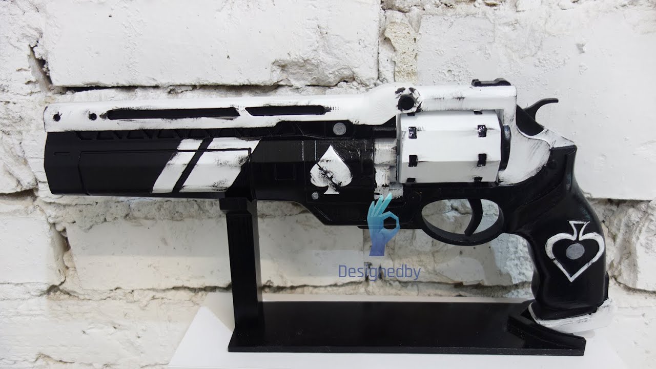 Ace of Spades hand cannon prop with moving trigger, hammer and ammo ...