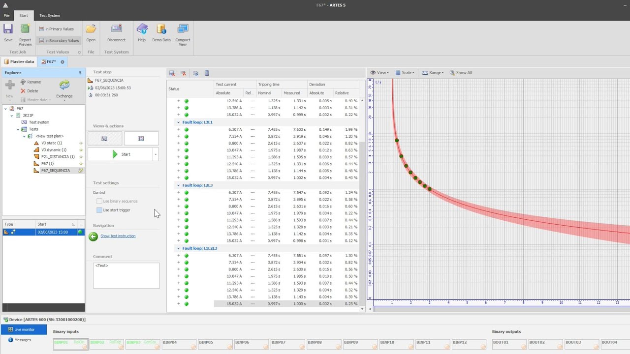 Testando a função Sobrecorrente direcional de fase ANSI 67 do IED NARI ...