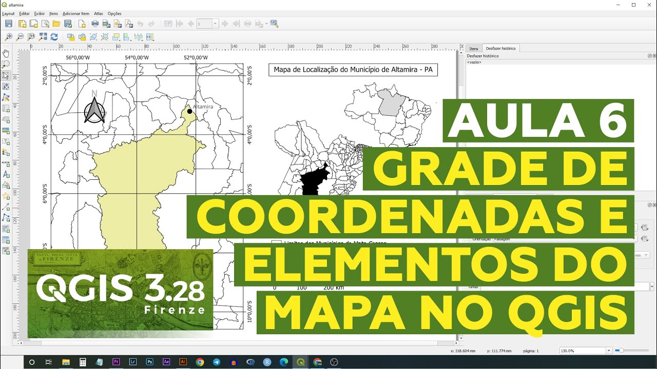 GRADE de COORDENADAS e ELEMENTOS do mapa no QGIS [Aula 6] - YouTube