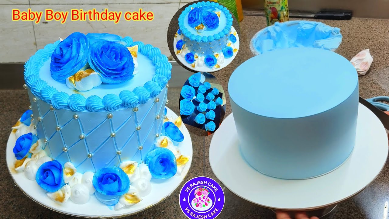 Latest Sky Blue Colour Cake Designs 2025/Blue Cake decorating ideas ...