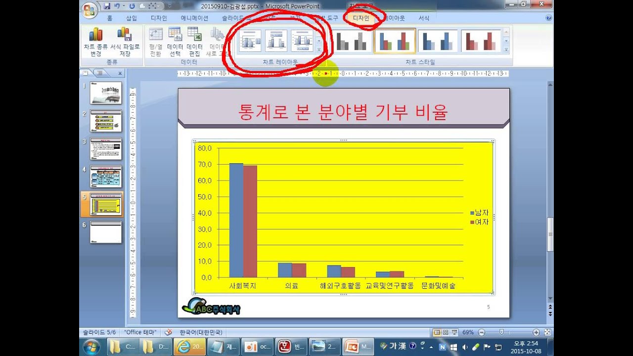 Itq파워포인트3기 복습5강 2 완전정복2 슬라이드5 차트슬라이드2 Youtube