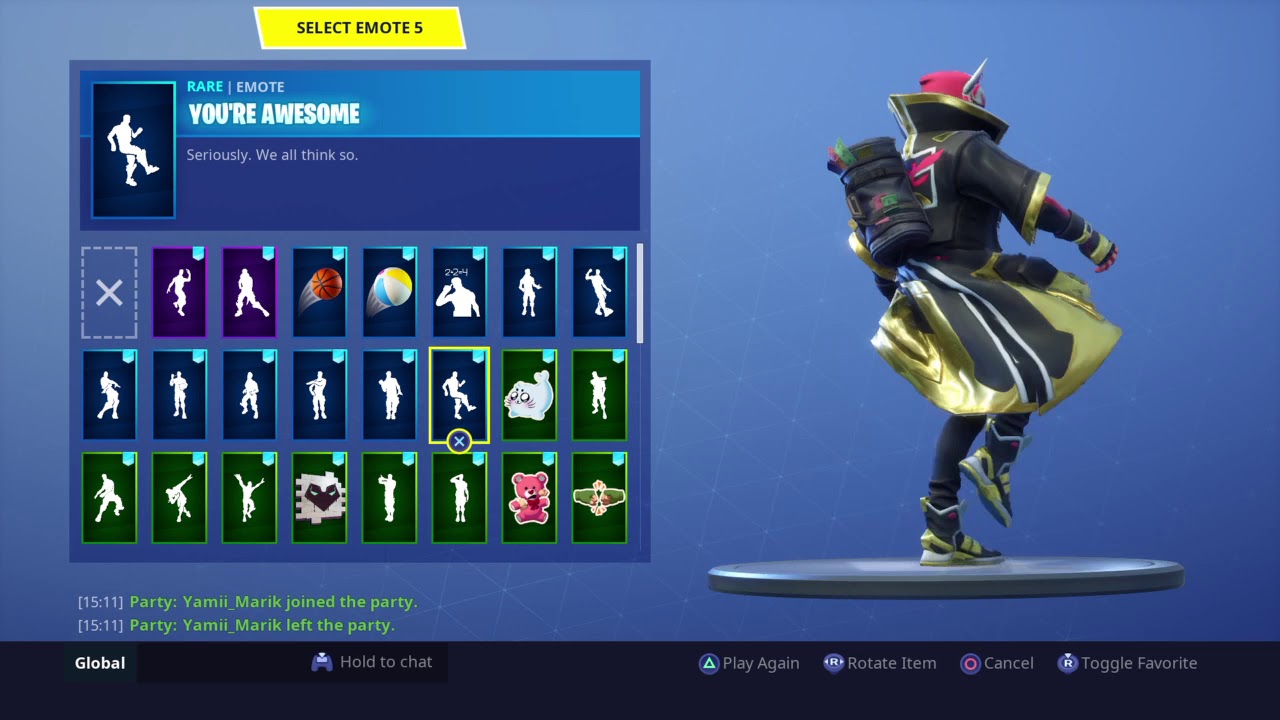 Fortnite blue emotes - YouTube