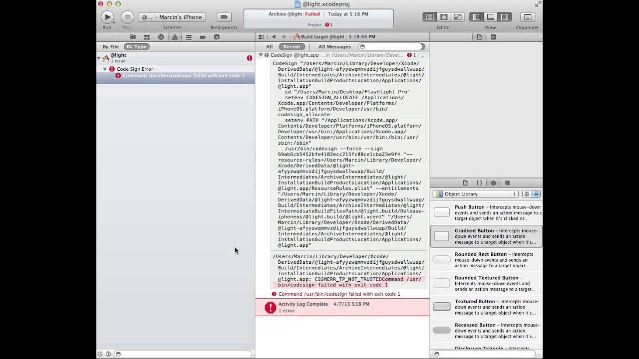 Xcode problem - Command /usr/bin/codesign failed with exit code 1 - YouTube