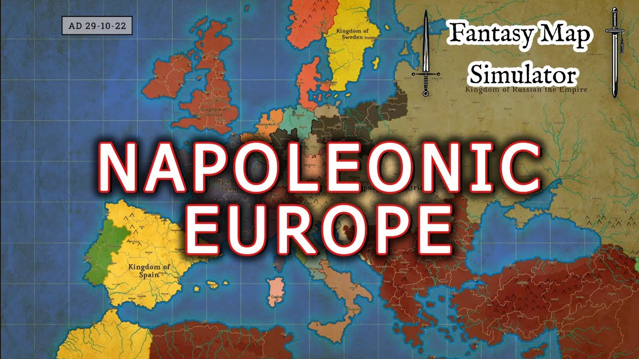 Napoleonic Europe in Fantasy Map Simulator - YouTube