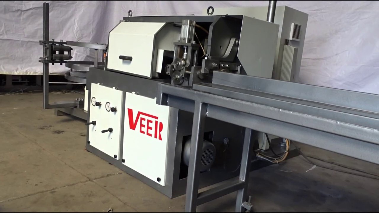 wire straightening and cutting machine - YouTube