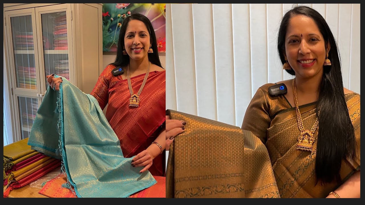 Copper zari sarees | Anitha Anand Tamil vlog | saree shopping | UK ...