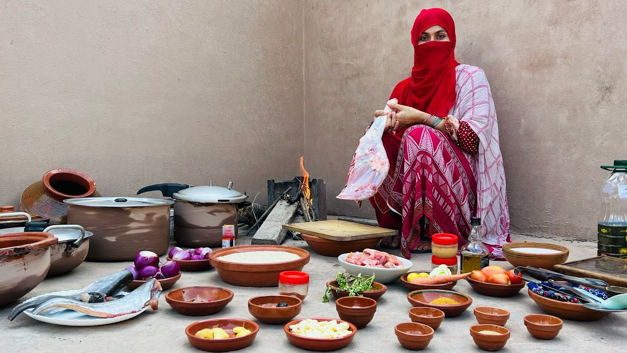 Dawat preparation for baba friends , biryani’s, fish , mutton ,….🥰 ...