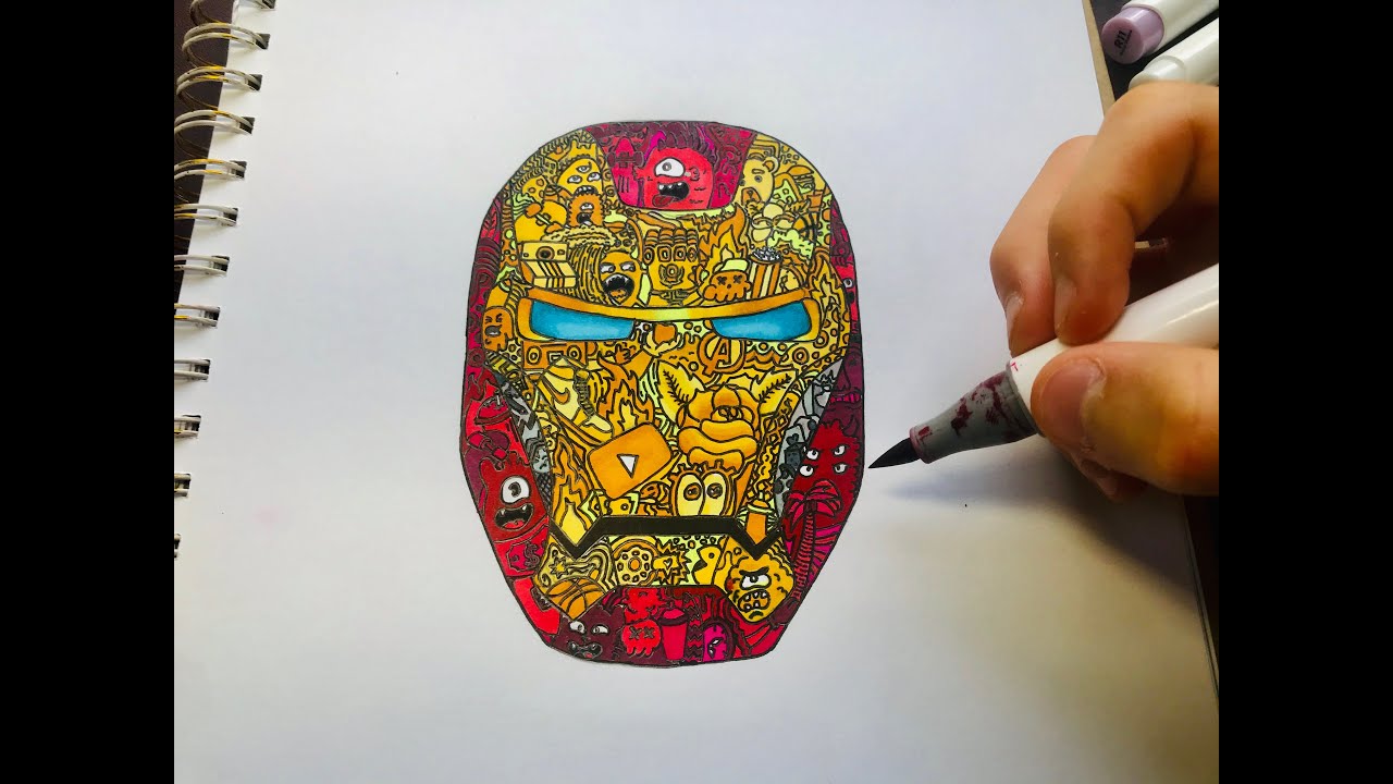 Iron man doodle (vexx inspired) - YouTube
