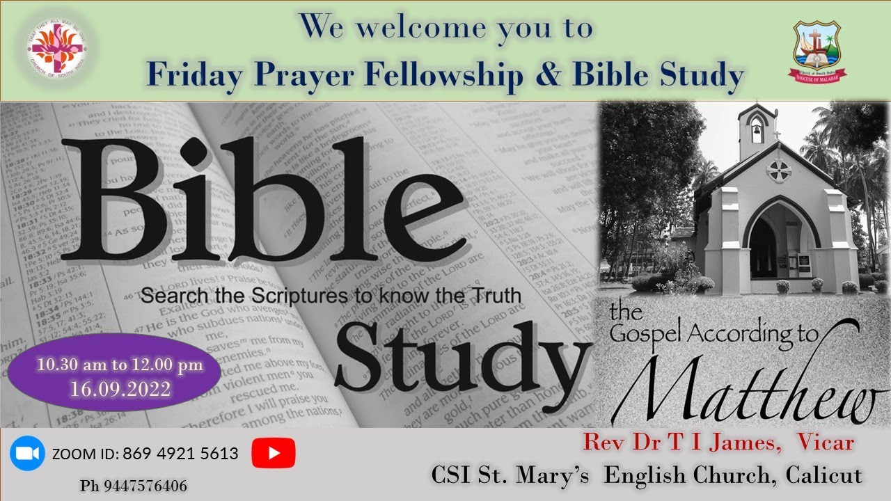 Friday Prayer Fellowship & Bible Study - CSI St. Mary's English Church ...