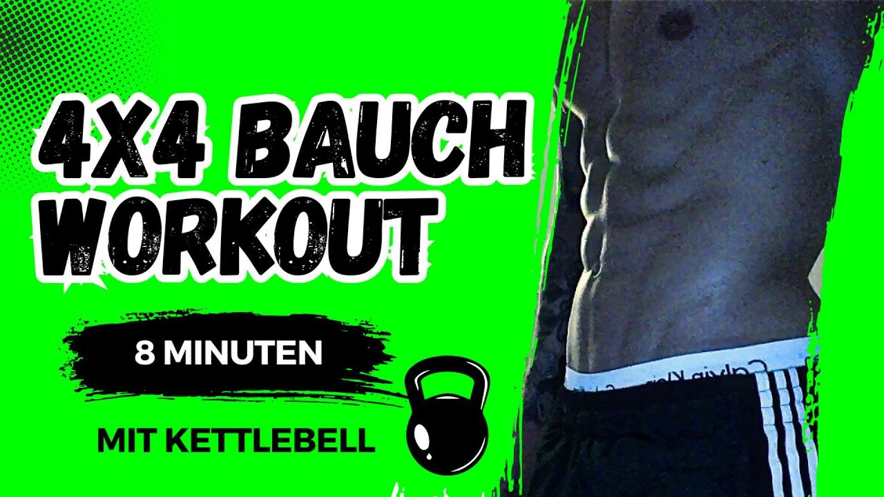 4x4 Bauch Workout 60 | mit Kettlebell | 8 Minuten - YouTube