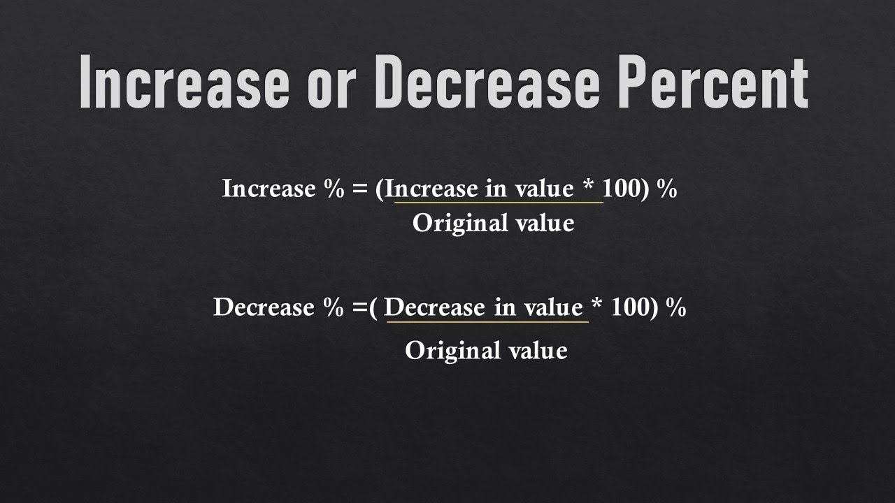 Increase or Decrease Percent - YouTube