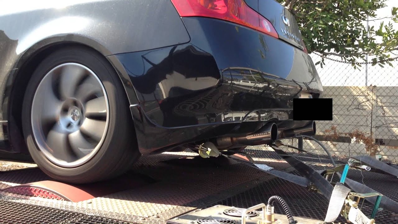 G35 Dyno Pull Exhaust Sound - YouTube