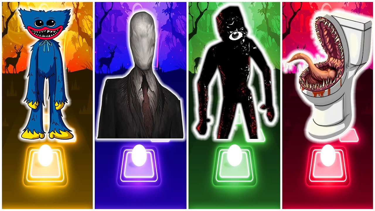 Huggy Wuggy - Slender Man - Roblox Doors - Toilet Monster | Tiles Hop ...