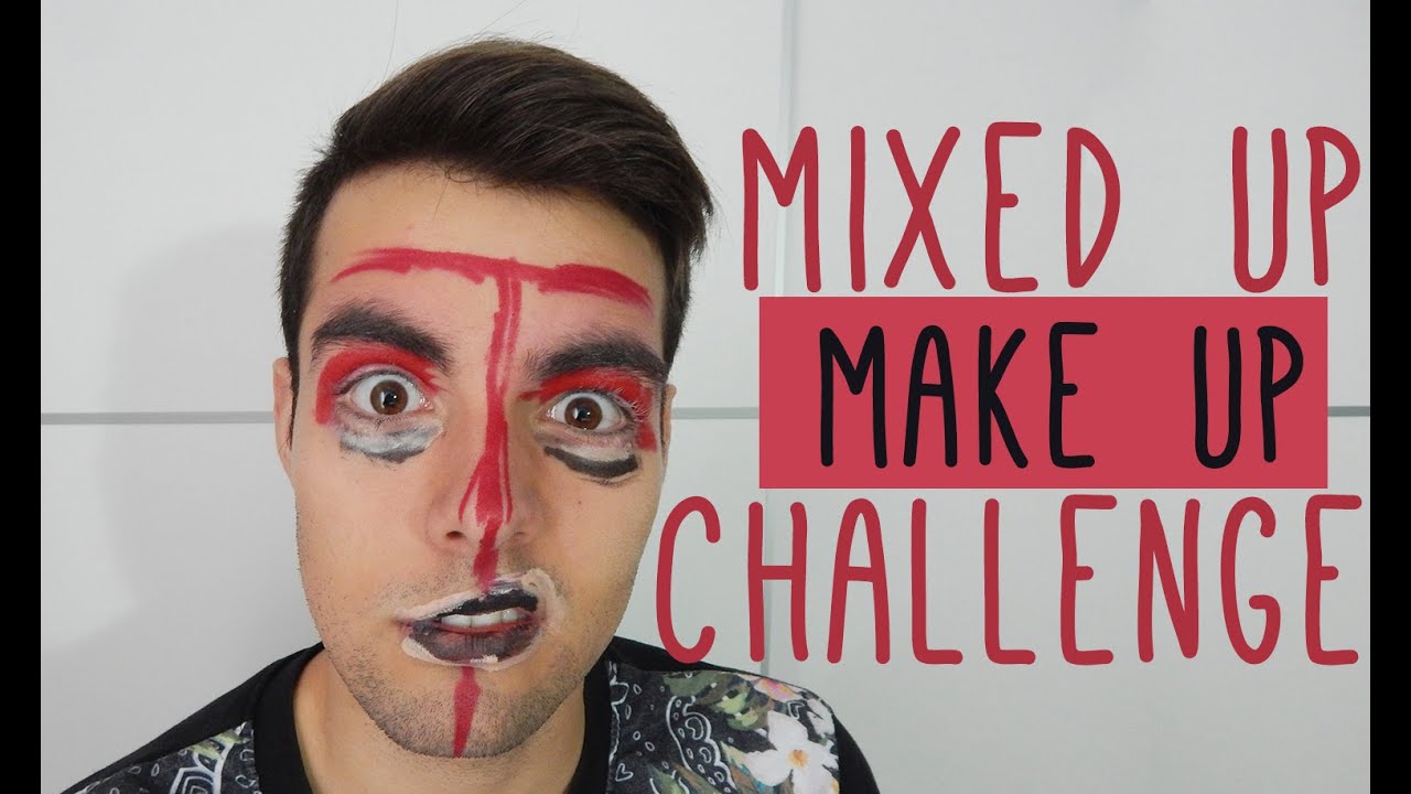 Mixed up makeup challange - YouTube