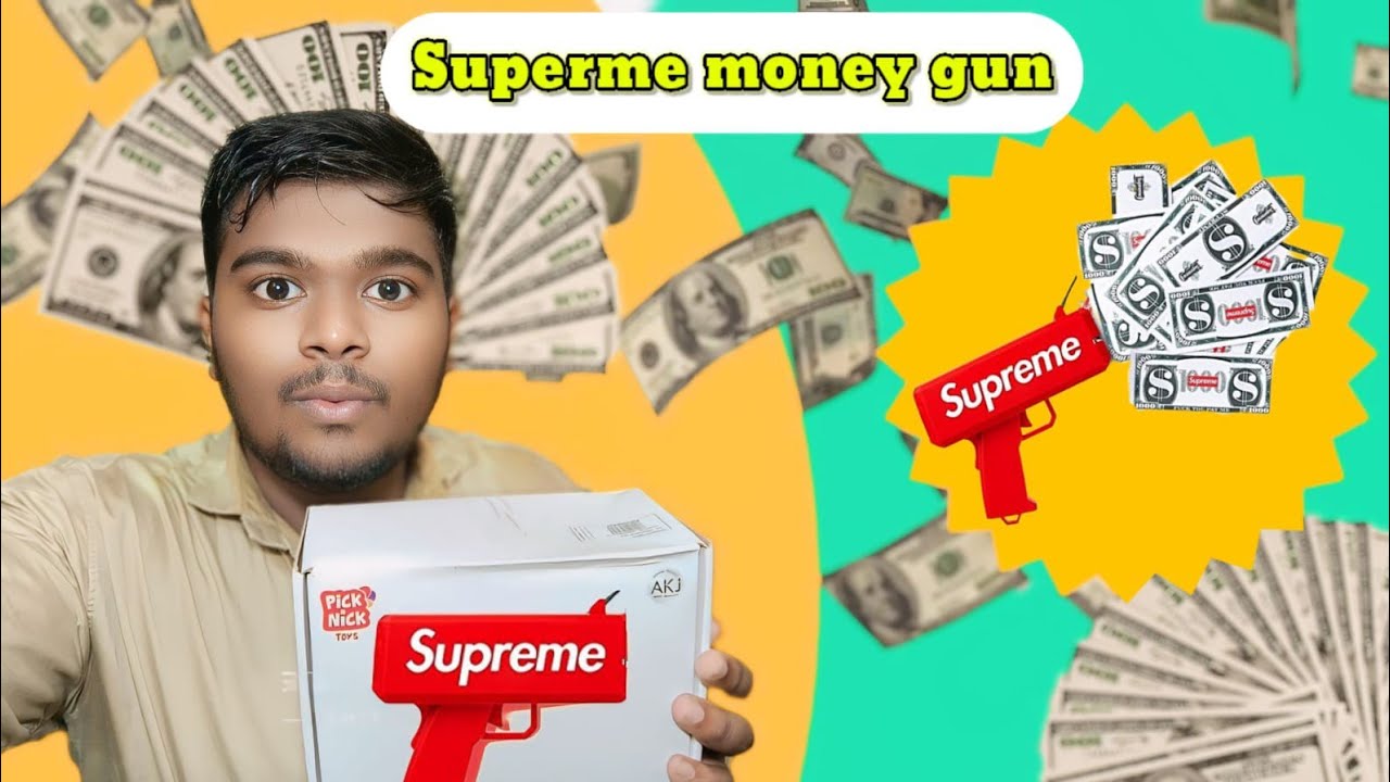 Supreme Money Gun Cash Cannon for Wedding, Parties and Fun Includes 100 ...