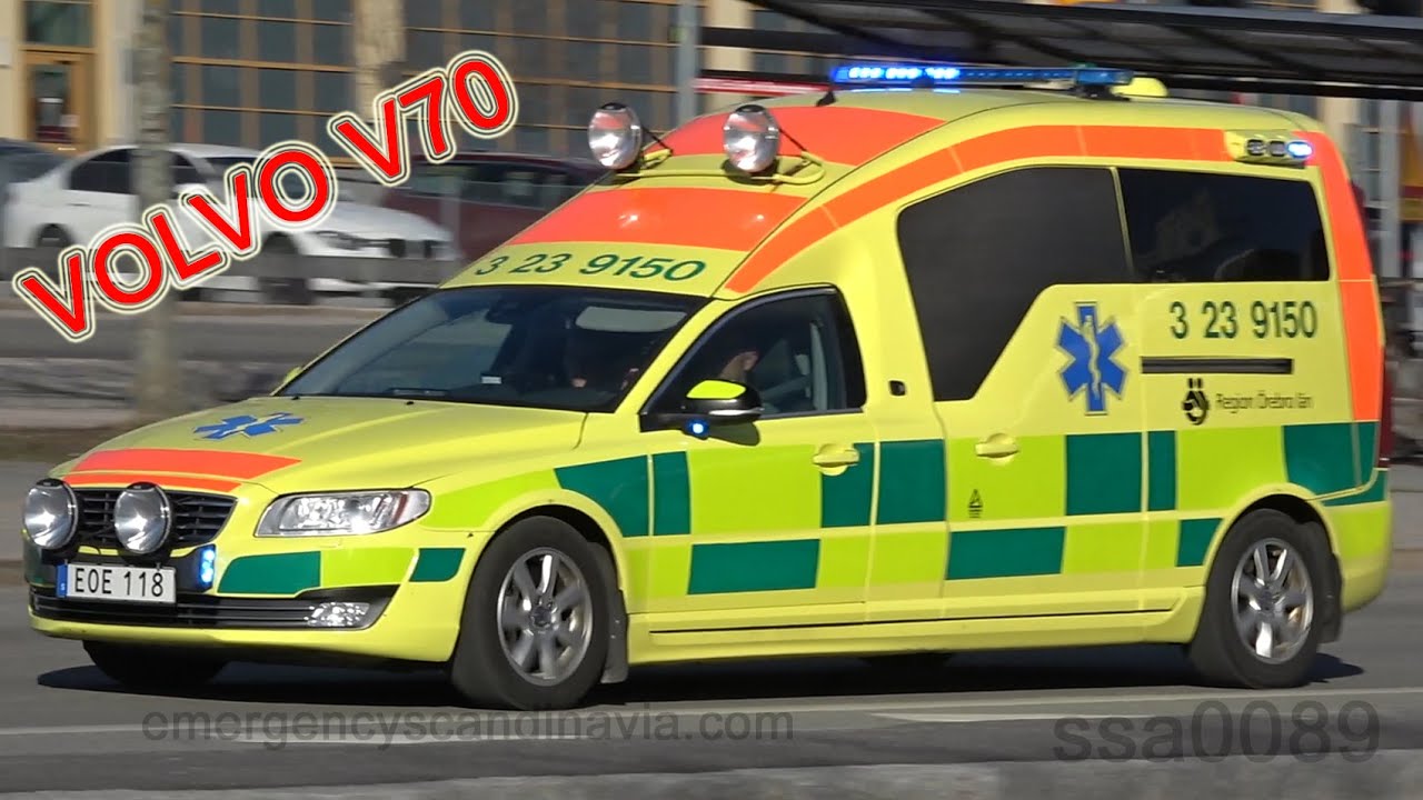 Volvo XC90 + V70 ambulances responding code 3/prio 1 [SE | 4.2018 ...