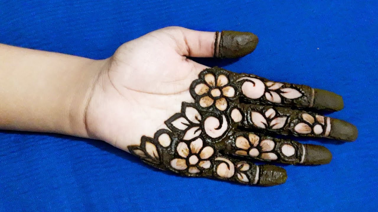 Easy & unique front hand bharwa mehndi design. best bharwa mehndi ...