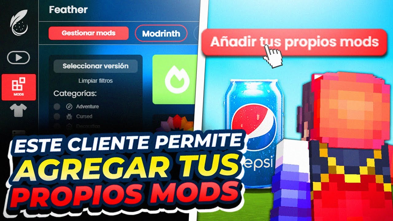 ESTE CLIENTE PODES AGREGAR TUS PROPIOS MODS | Feather CLIENT el MEJOR ...