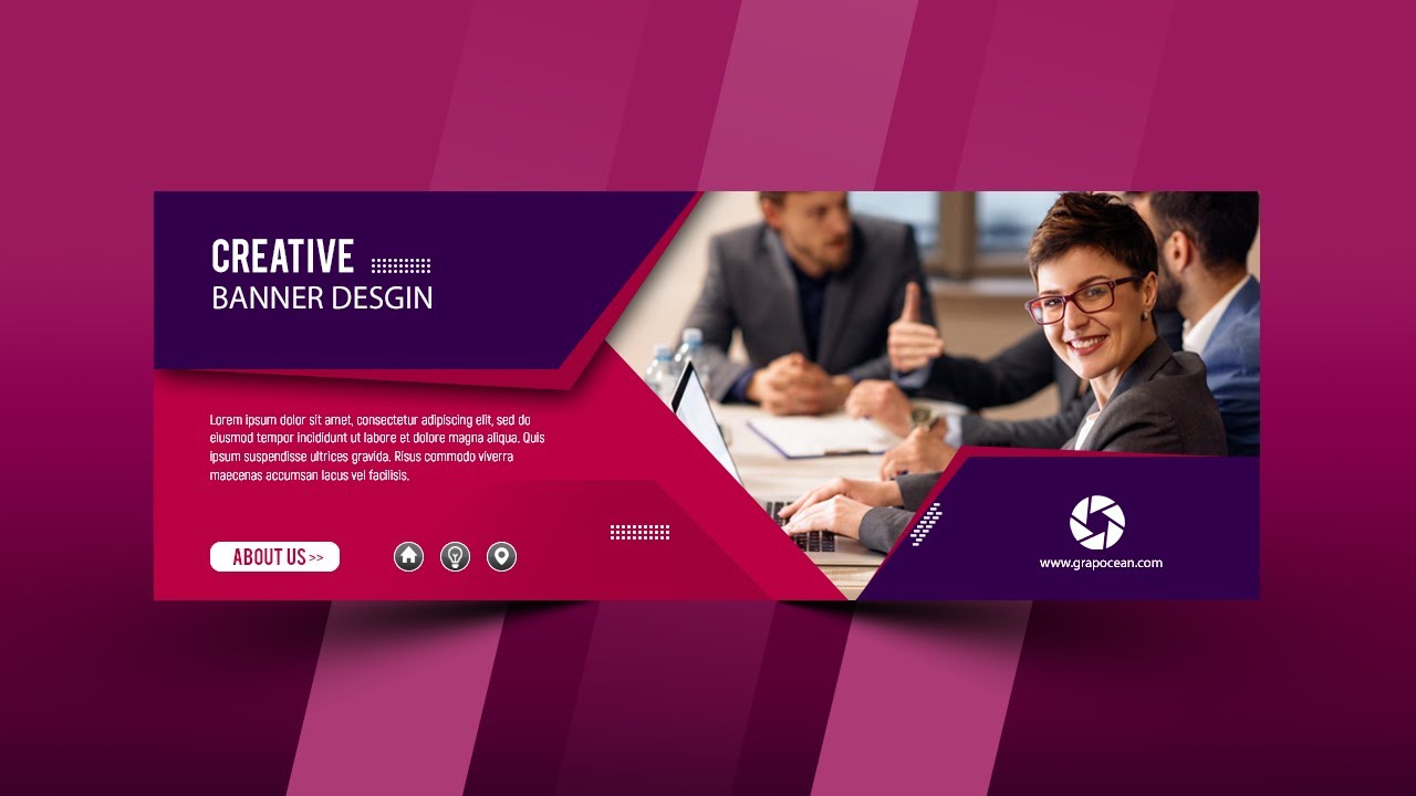 how to design a business banner - Photoshop Cc Tutorial - YouTube