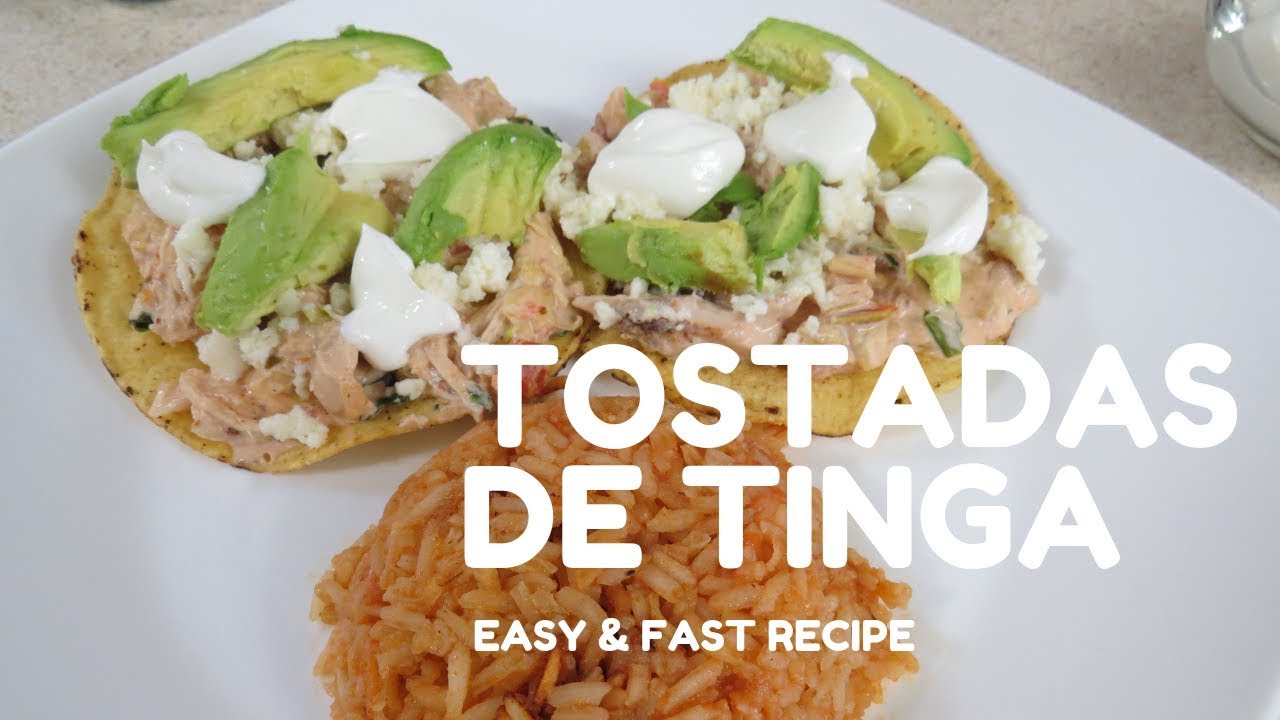 Tostadas de tinga con crema - YouTube