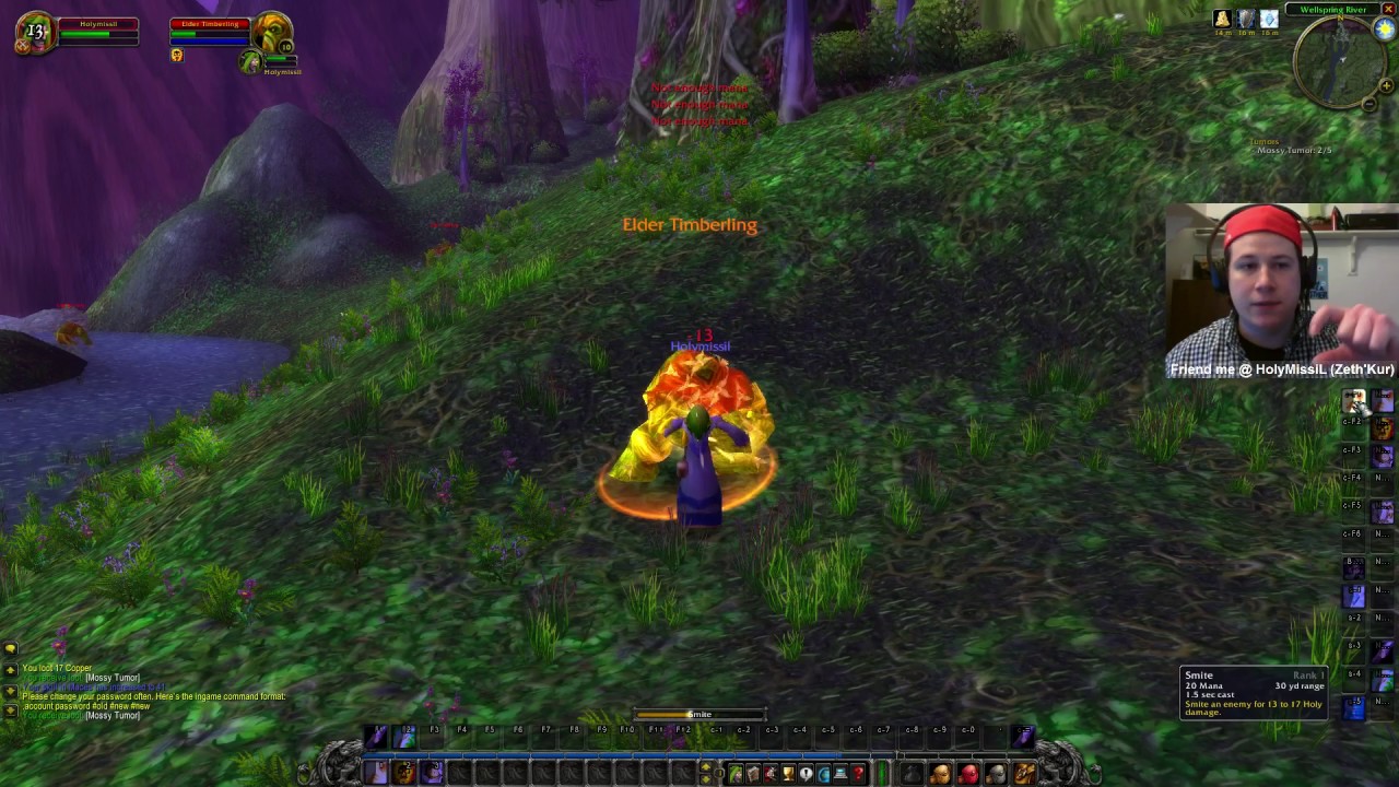 Night Elf Priest, HolyMissil, Zeth'Kur PvP Realm, Level 10-11 - YouTube