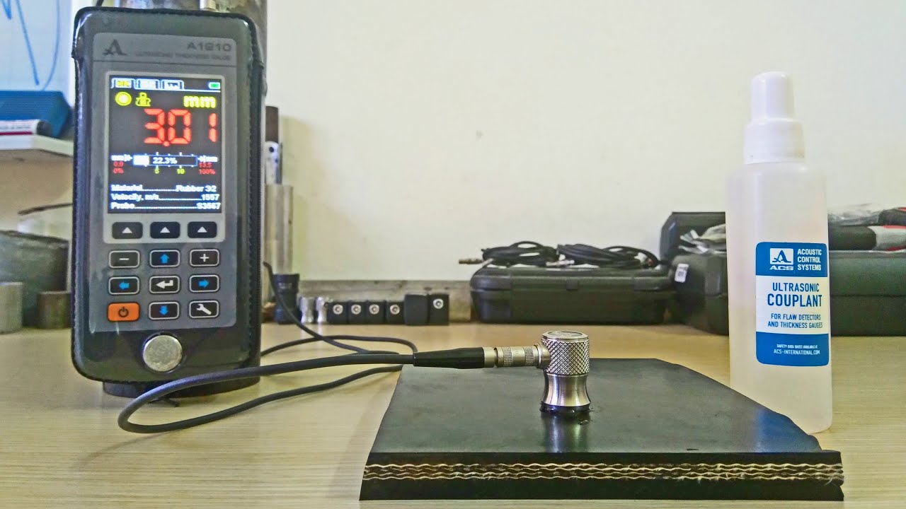 Thickness Testing of Rubber Conveyor Belts by A1210 Ultrasonic ...