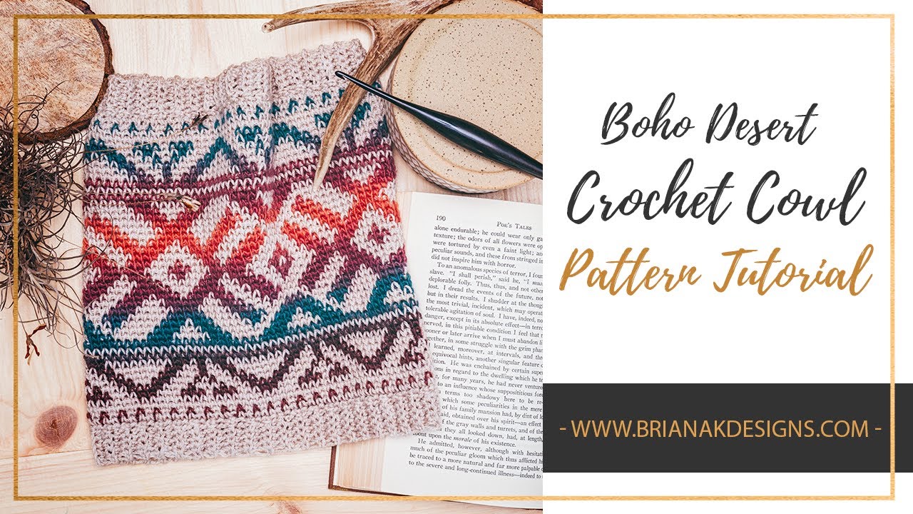 Desert Boho Crochet Cowl Pattern - YouTube