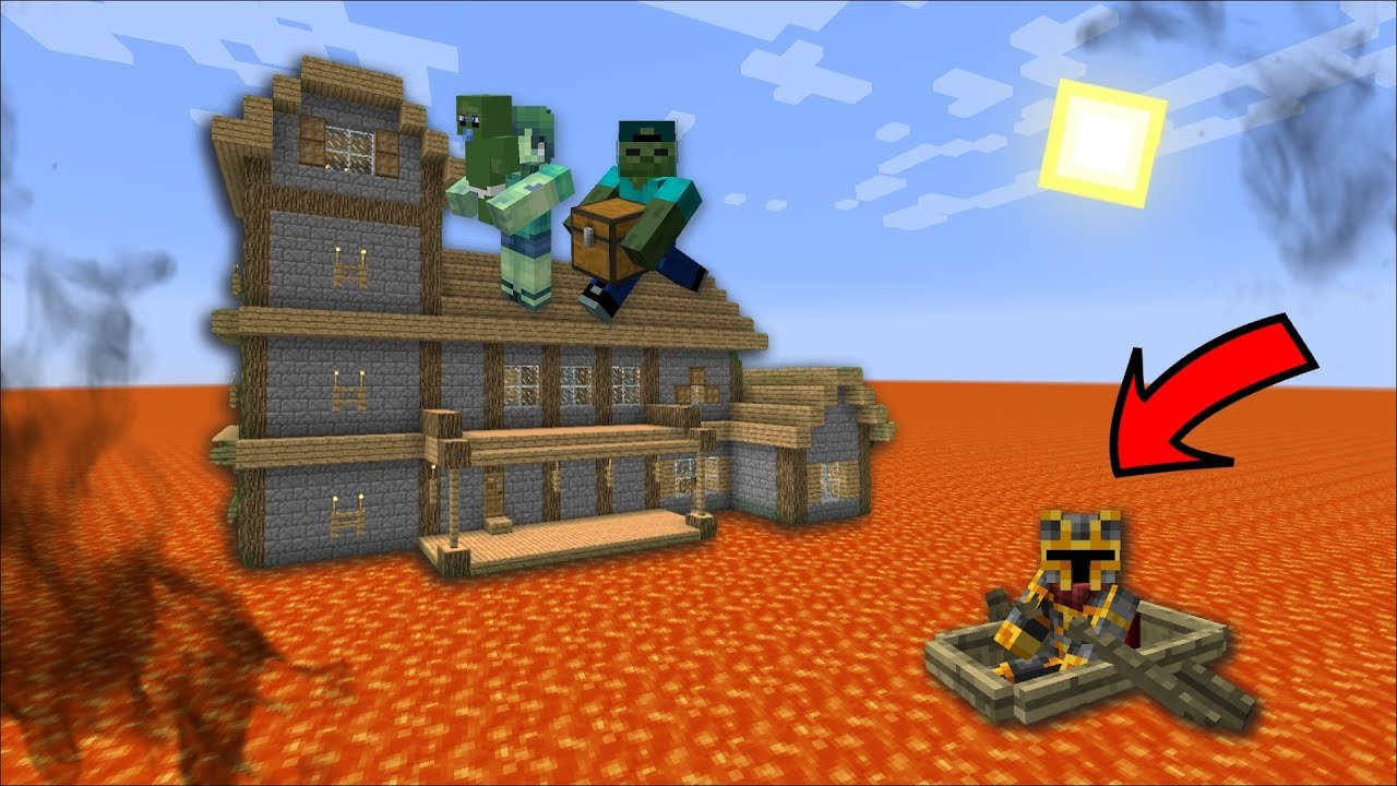 MC NAVEED BUILDS MARK FRIENDLY ZOMBIE IN A LAVA WORLD !! DANGEROUS ...