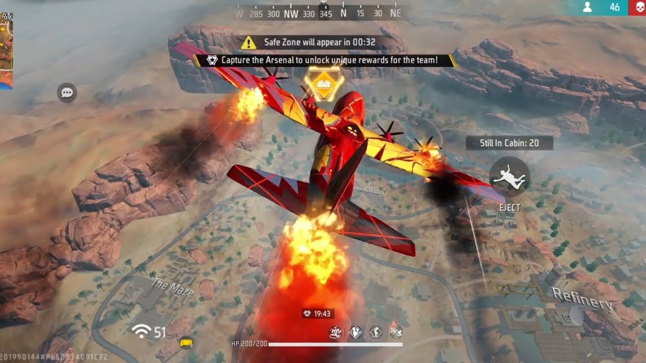FREE FIRE PLANE CRASHED || Moye Moye gamer - YouTube