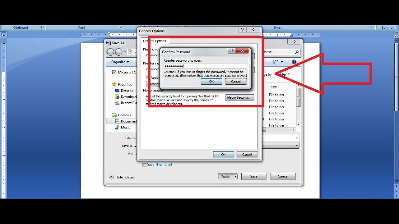 HOW TO SET PASSWORD IN MICROSOFT OFFICE WORD DOCUMENT - YouTube