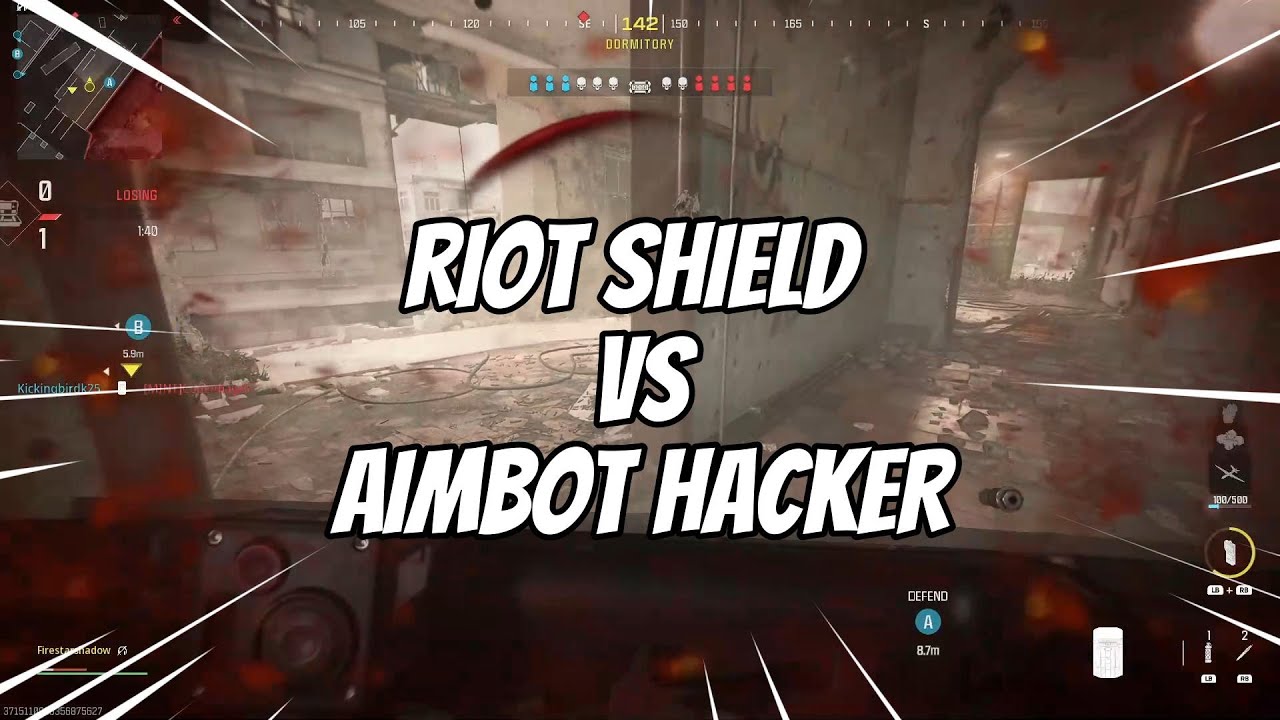 RIOT SHIELD VS AIMBOT HACKER IN MW3 S&D - YouTube