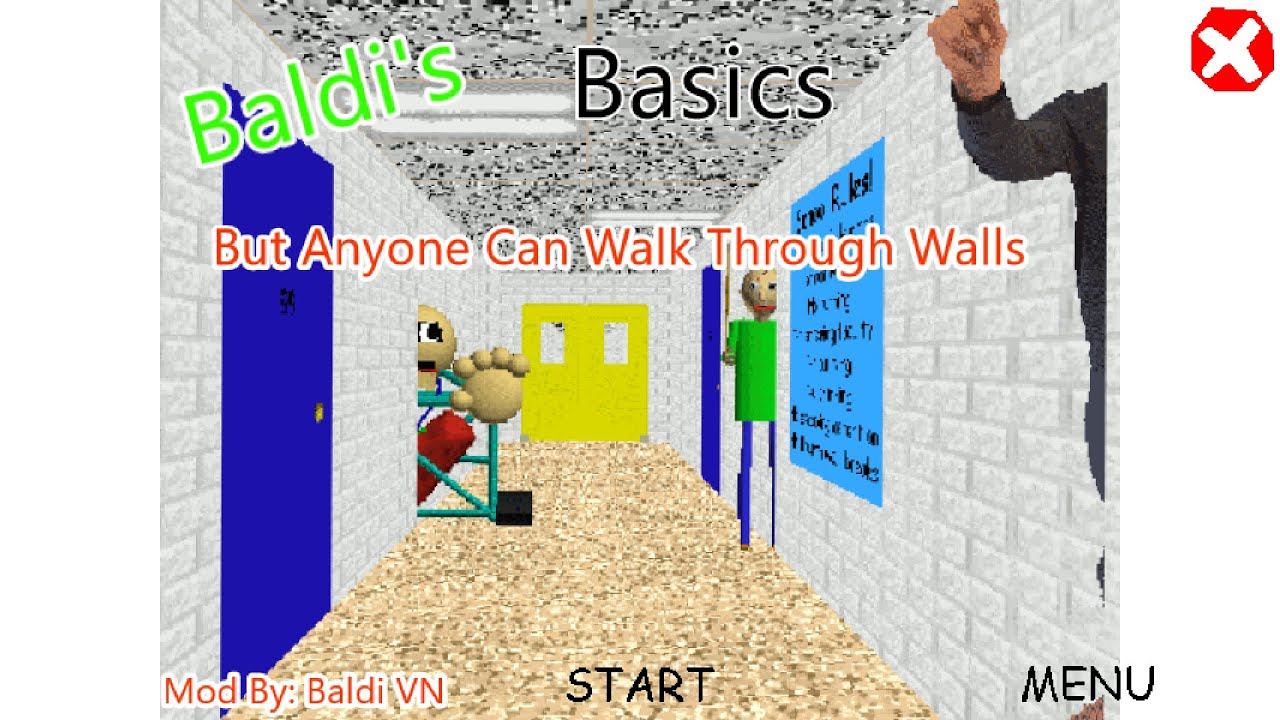 Baldi's Basics BUT EVERY CAN WALK THROUGH WALLS - YouTube