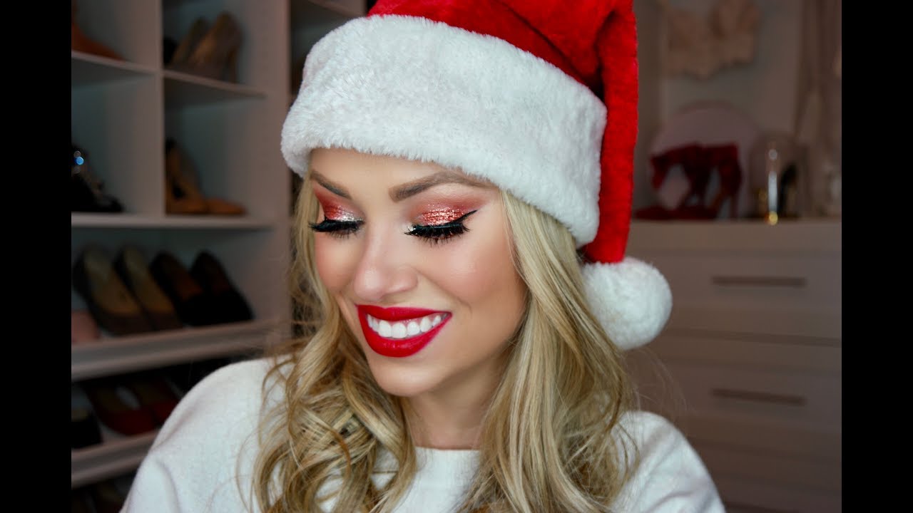 Classic Red Christmas Makeup Tutorial - YouTube