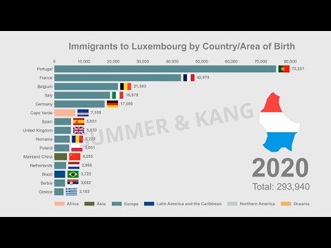 Top 15 Immigrants to Luxembourg | 1990-2020 | Bar Chart Race | Data ...