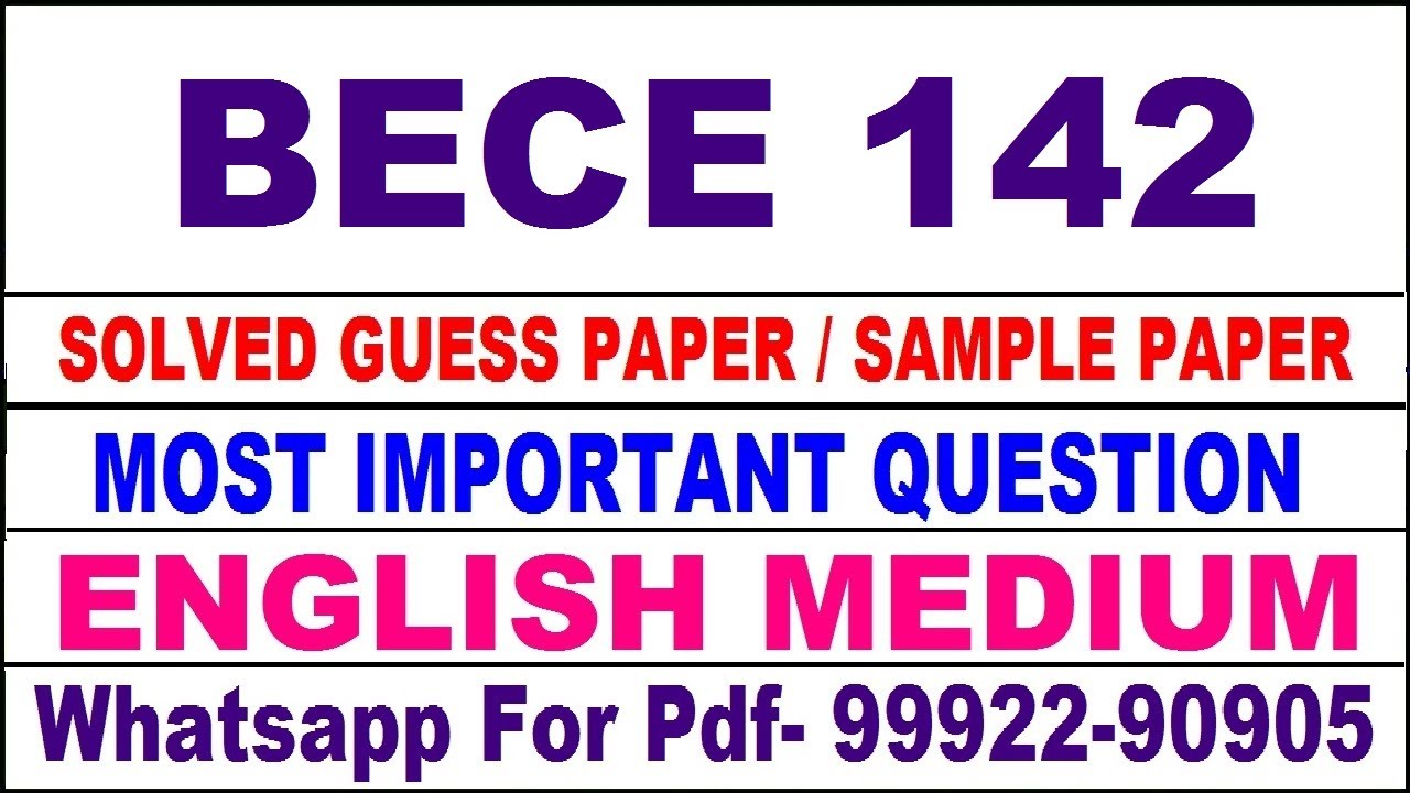bece 142 important questions | bece 142 previous year question paper ...