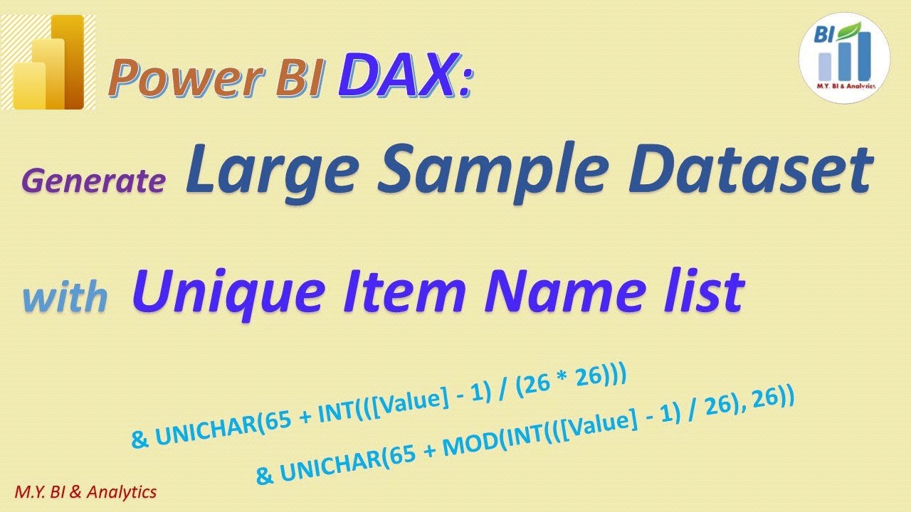 Power BI DAX Tips: Generate Larger Sample Data Table with Unique Item ...