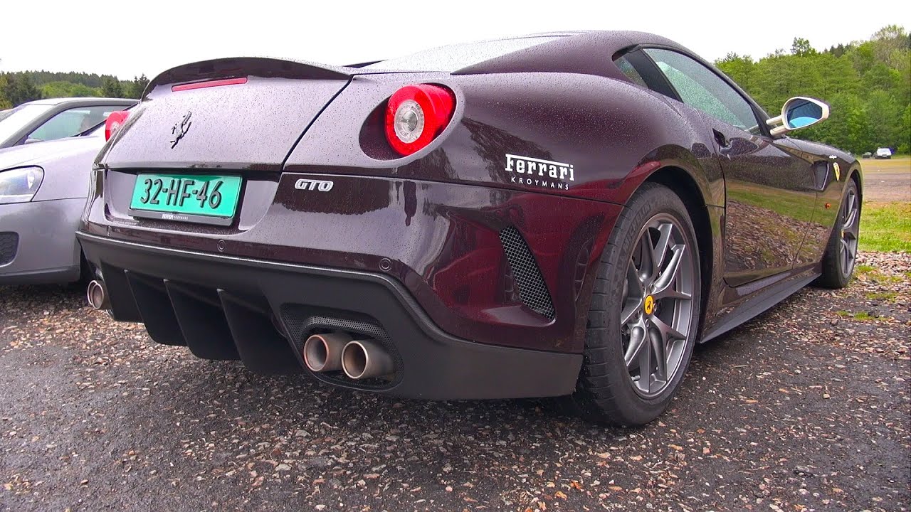 One-Off Ferrari 599 GTO 'Rosso Vinaccia' - Start up & Accelerations ...