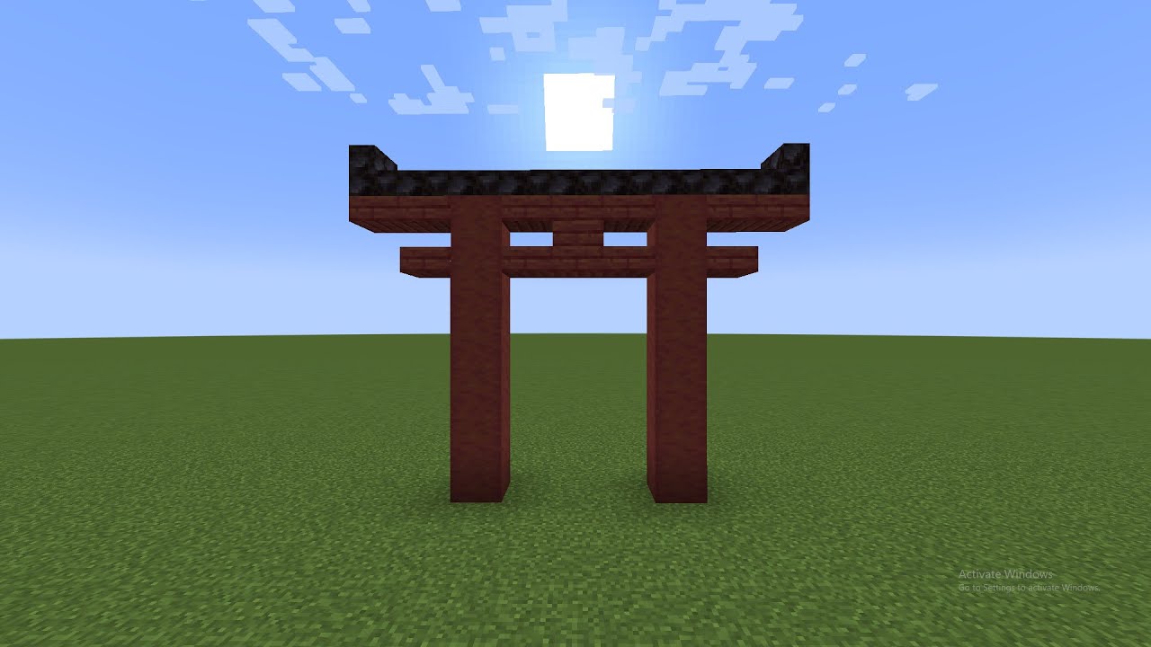 How To Build A Japanese Torii Gate In Minecraft - YouTube