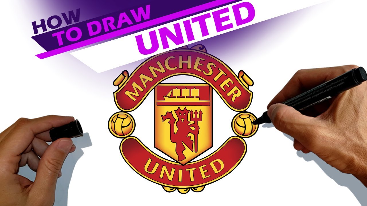 Manchester United, team shield - How to draw - YouTube