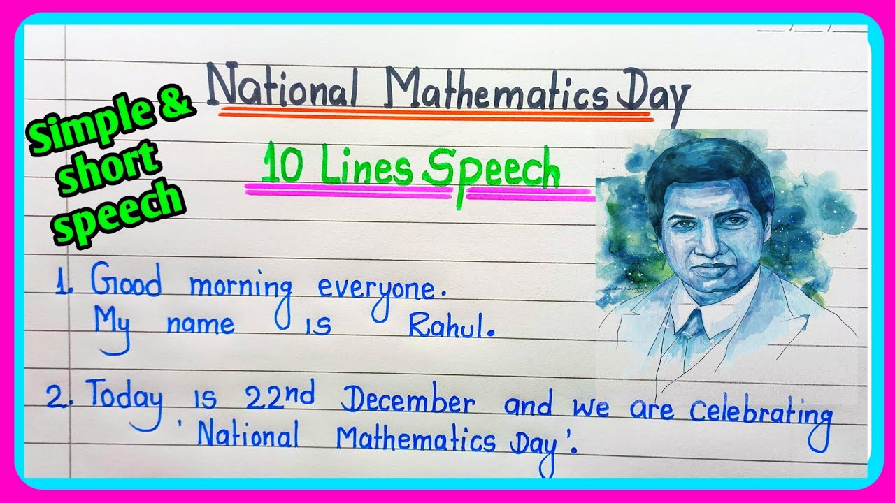 speech on national mathematics day in english| mathematics day speech ...