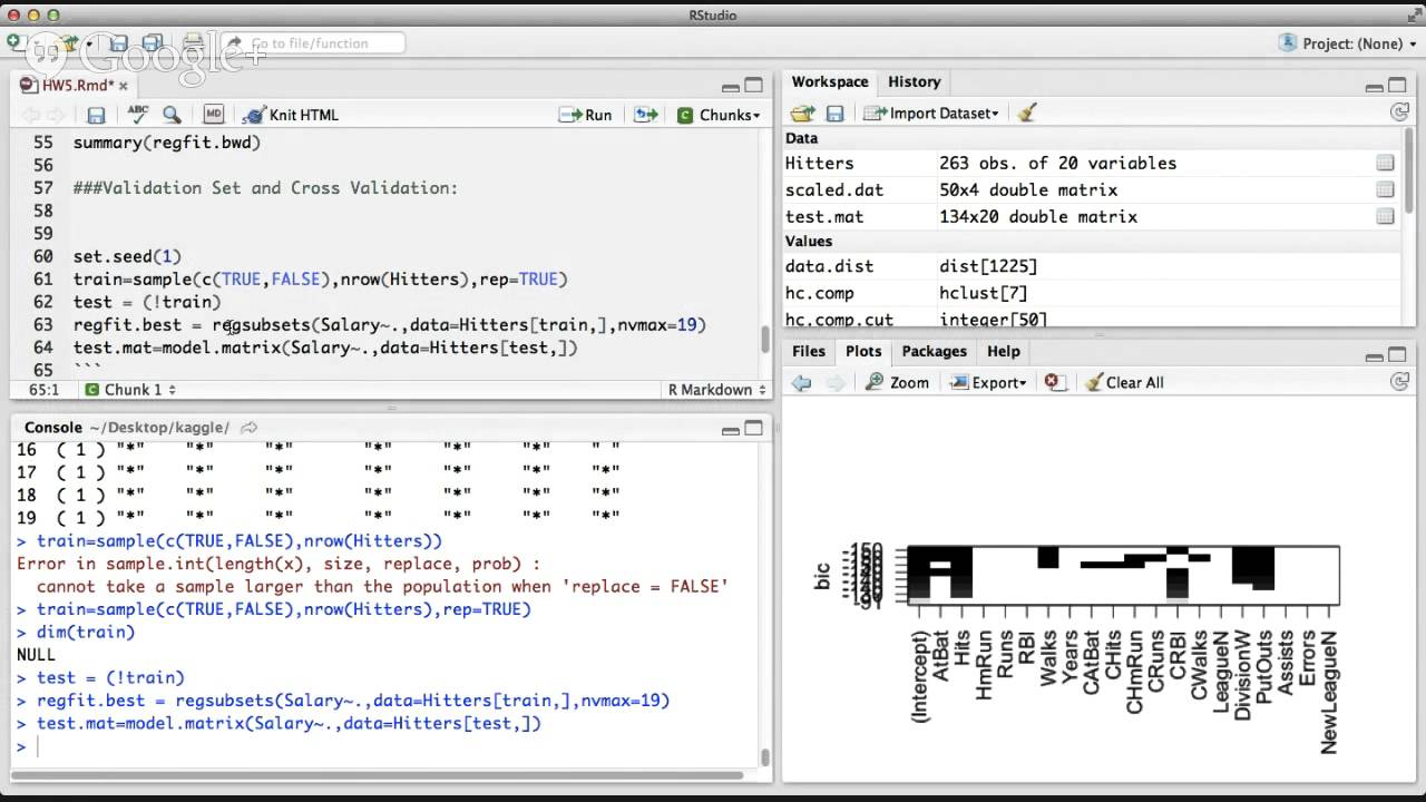 Linear Model Selection and Regularization in R - YouTube