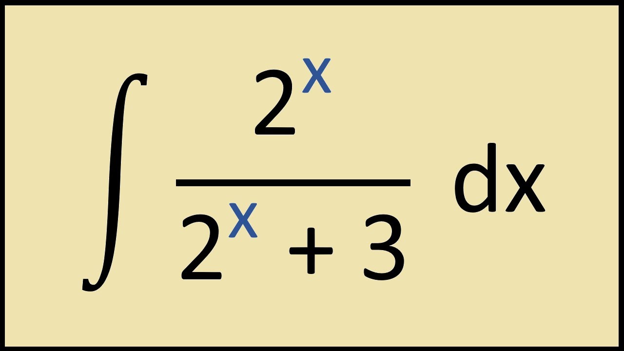 Daily Integral Challenge: (2^x)/(2^x + 3) - YouTube