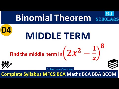 Introduction to MIDDLE TERM in Binomial Theorem | BBA maths | BCOM ...