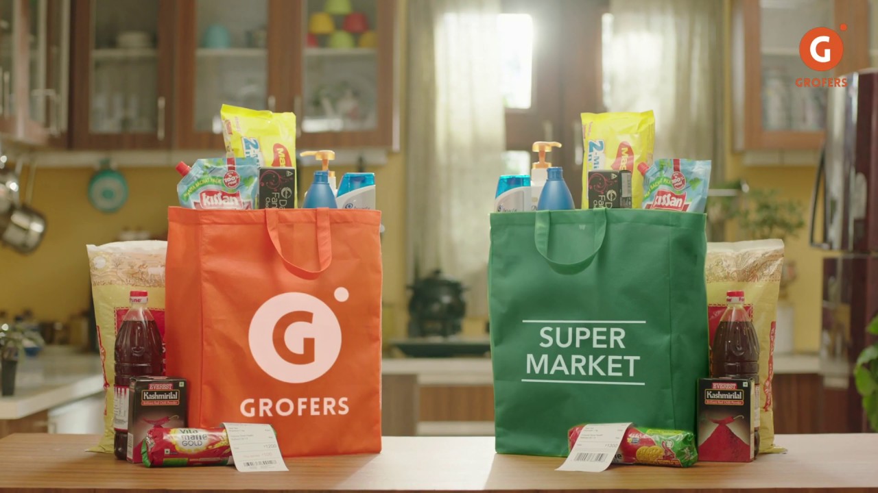 Grofers Bag vs SuperMarket Bag - YouTube